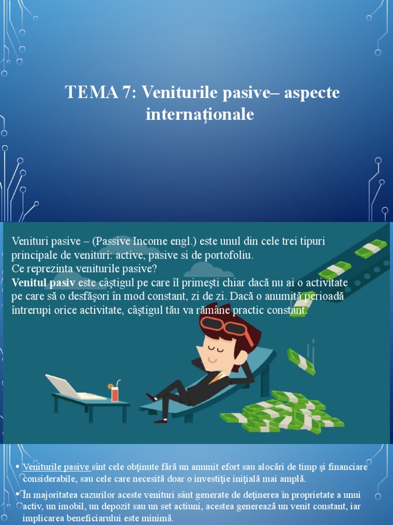 Tema 7.2. Venituri Pasive | PDF
