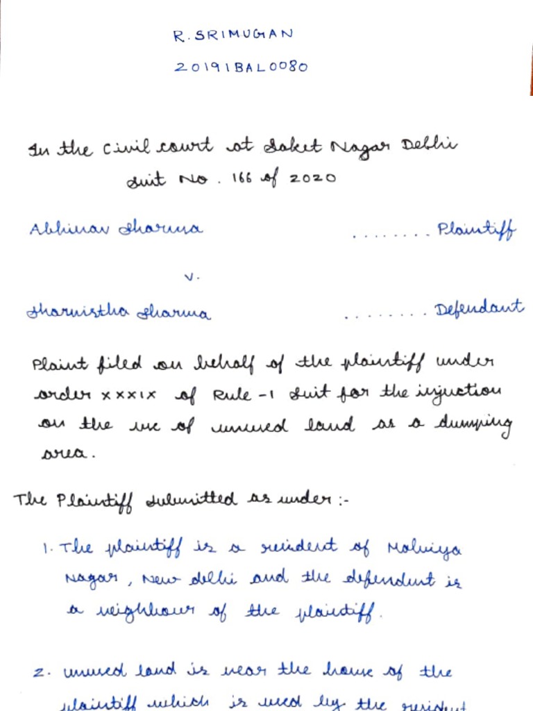 Plaint & Written | PDF