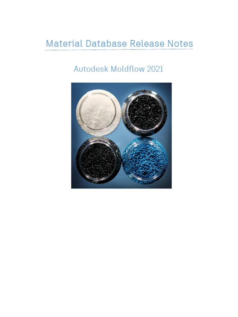 Autodesk Moldflow 2021 Material Database Update | PDF | Chemical Industry | Plastic