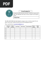 Group Rooming List Example PDF | PDF