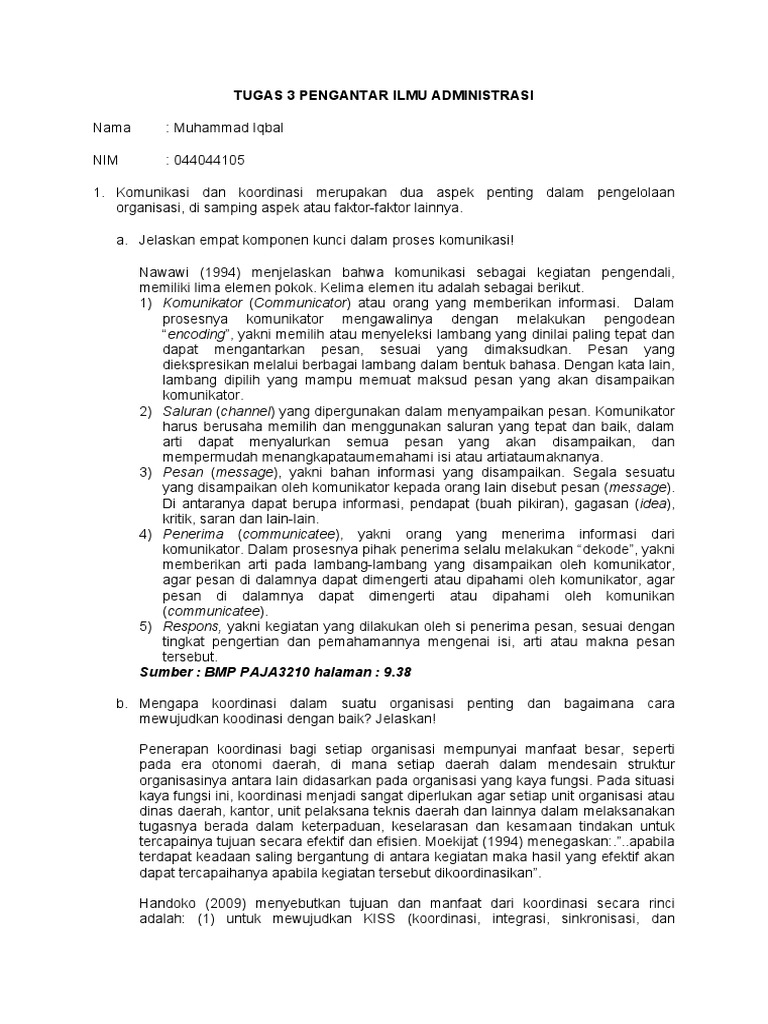 Tugas 3 Pengantar Ilmu Administrasi | PDF