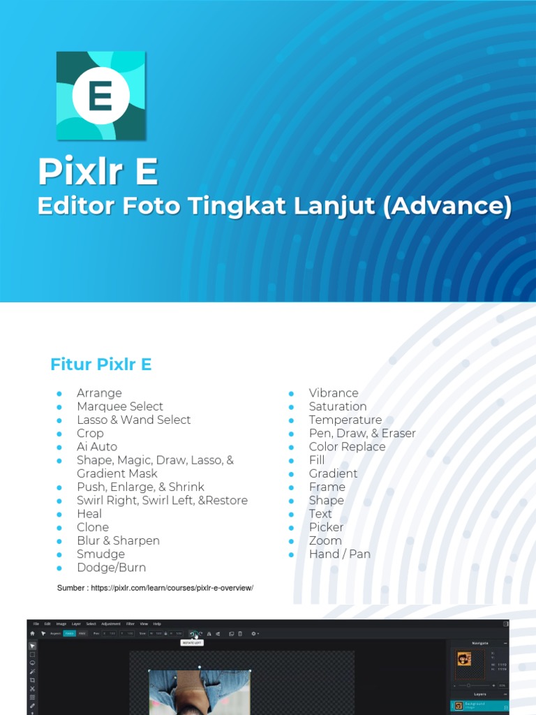 Pixlr E: Editor Foto Tingkat Lanjut (Advance) | PDF