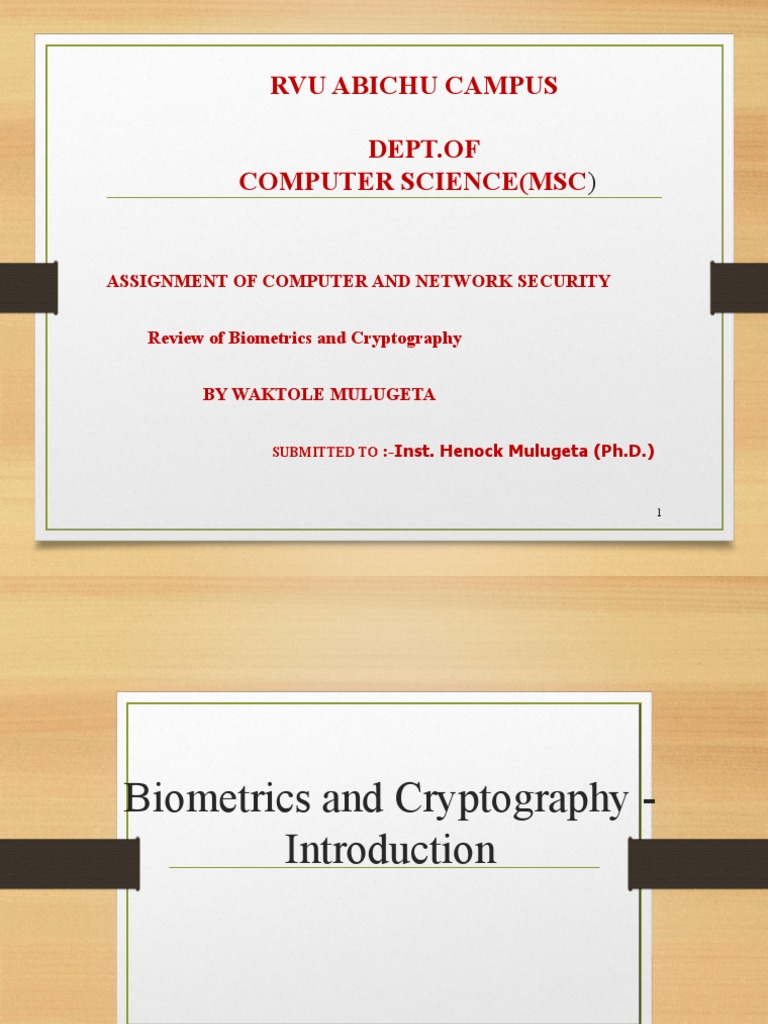 Review Of Biometrics And Cryptography Pdf Biometrics Authentication