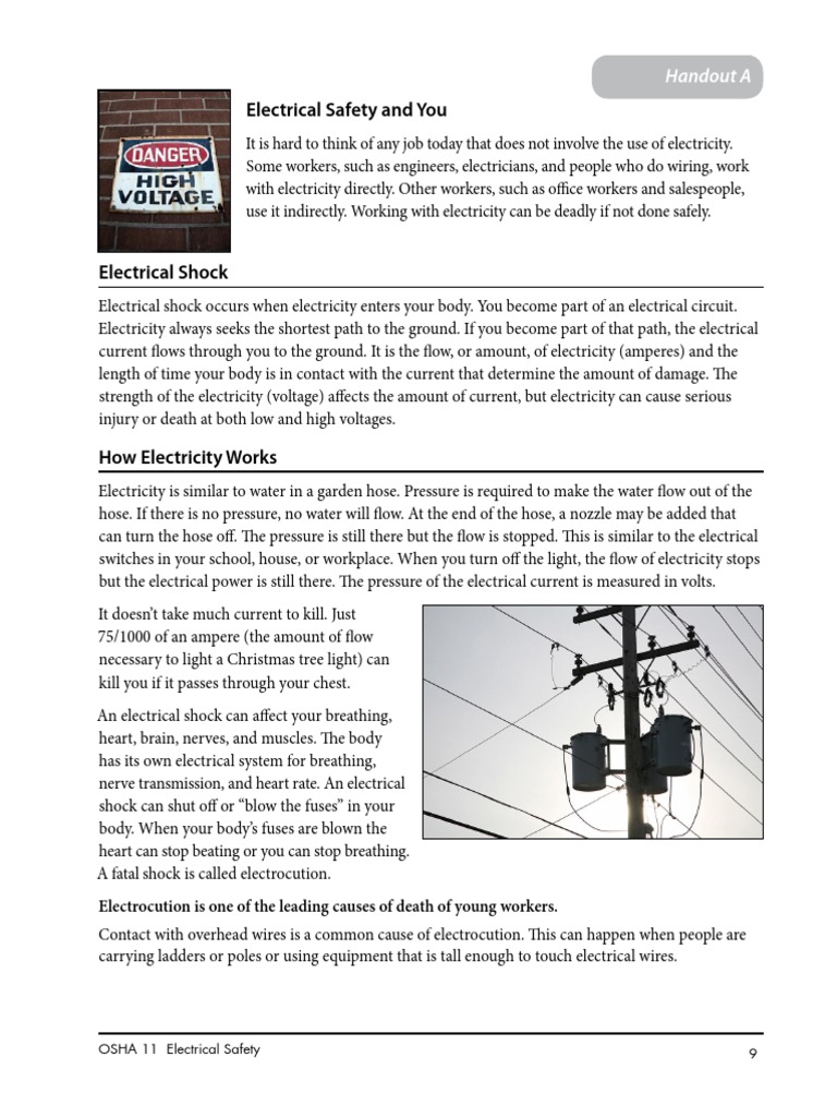 Electrical Safety and You: Handout A | PDF | Occupational Safety And ...