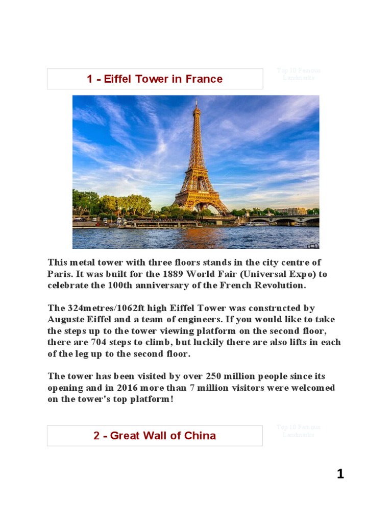 Top 10 Famous Landmarks Around the World | PDF | Moscow Kremlin