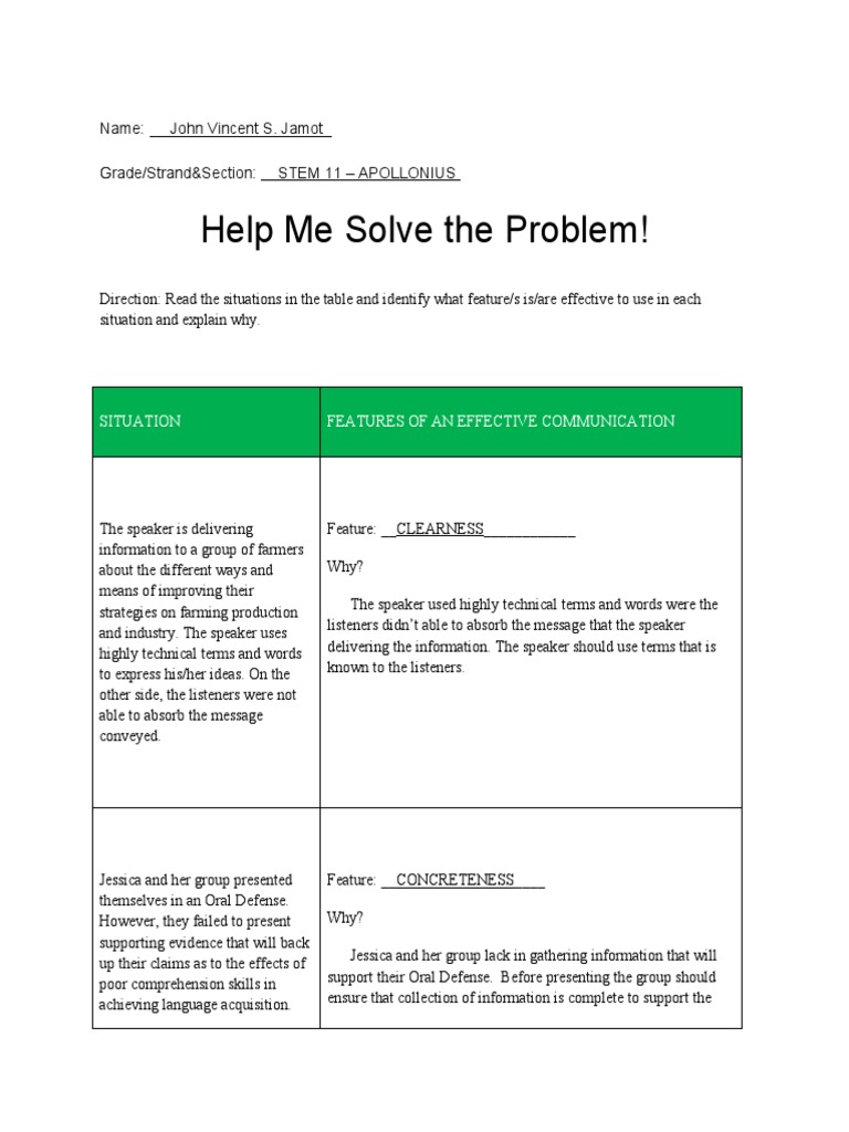 John Vincent Jamot - q1 Worksheet 3 | PDF | Reading Comprehension ...