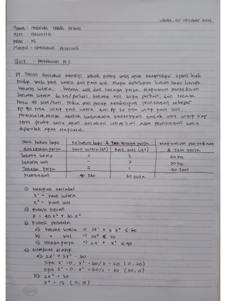Soal Dan Jawaban Operation Research (Riset Operasi) | PDF