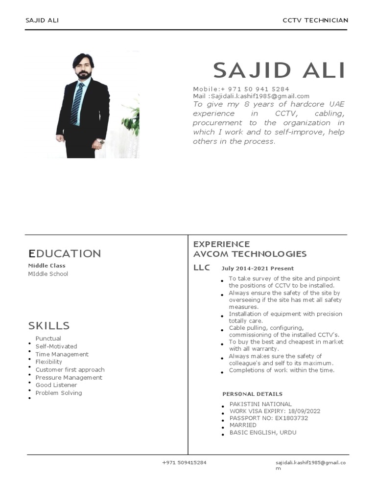 Sajid Ali CV | PDF | Business