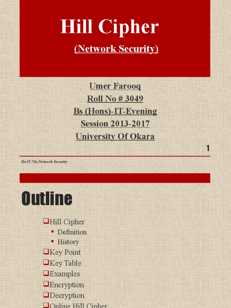 Hill Cipher: Encryption & Decryption Guide | PDF | Computer Security | Abstract Algebra