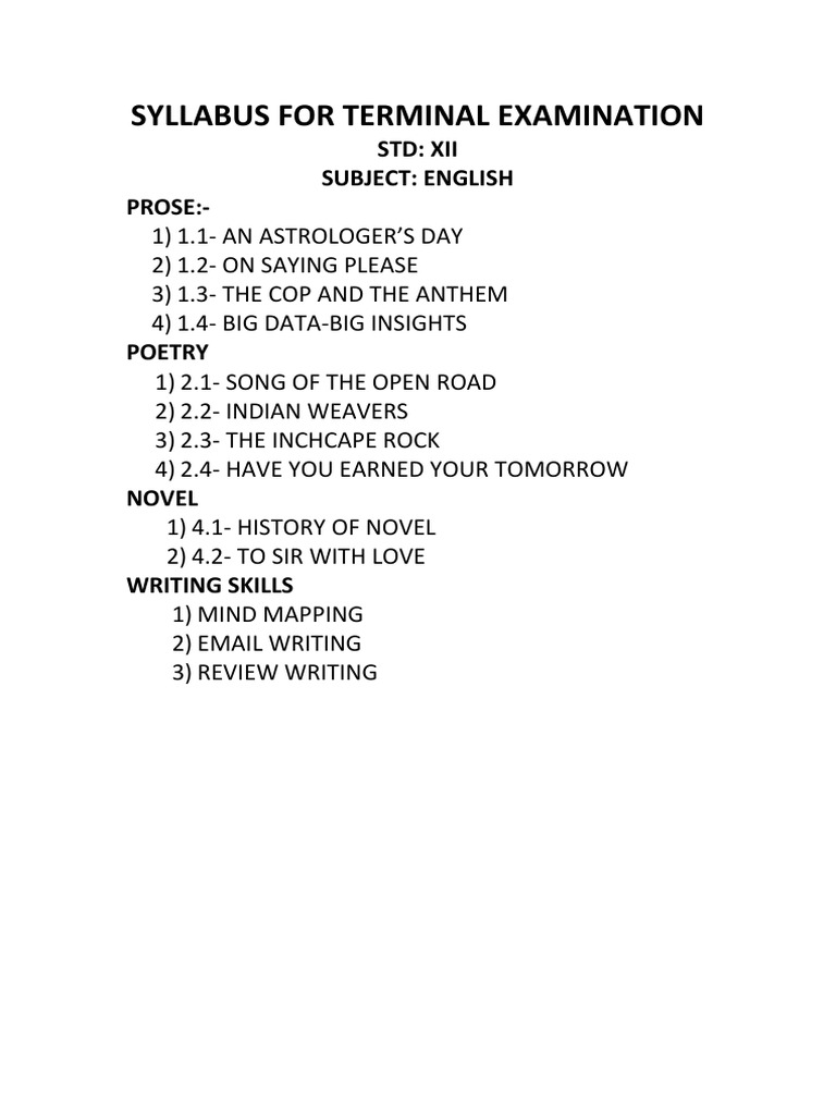 Xii Terminal Question Paper Pattern 2021 | PDF | Poetry | Linguistics