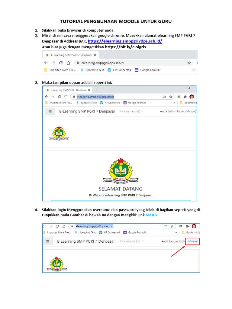 Tutorial Penggunaan Moodle Untuk Guru | PDF