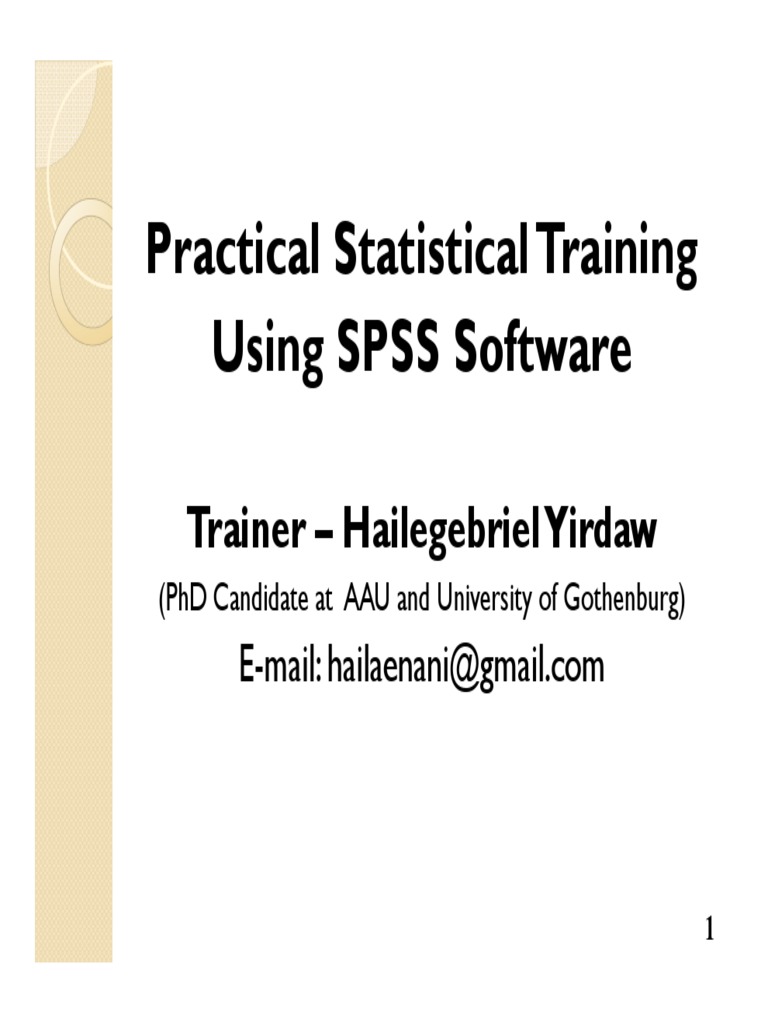 SPSS - Training - Section 1 | PDF | Statistics | Sampling (Statistics)