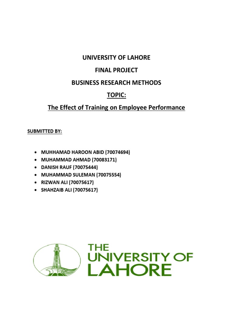 Final Project Business Reseach Method (A) | PDF | Employment ...