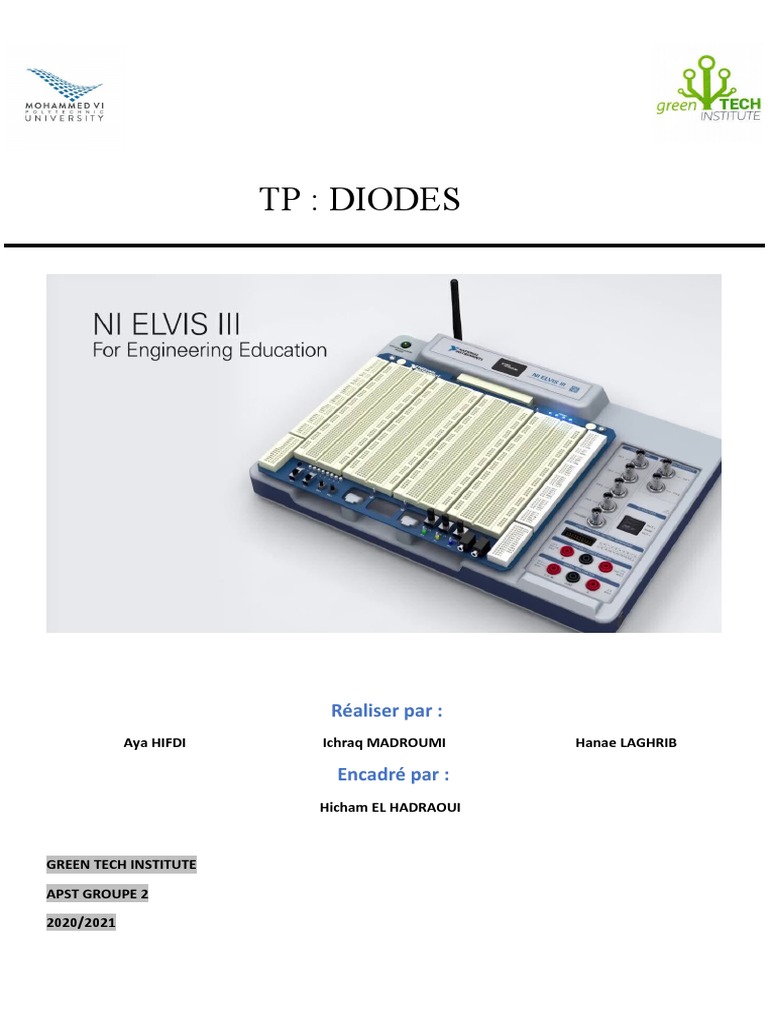 Optimisation et Analyse des Diodes avec NI ELVIS III | PDF | Diode ...