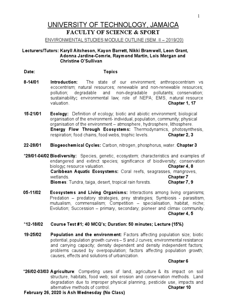 Environmental Studies Module Outline | PDF | Ecosystem | Ecology