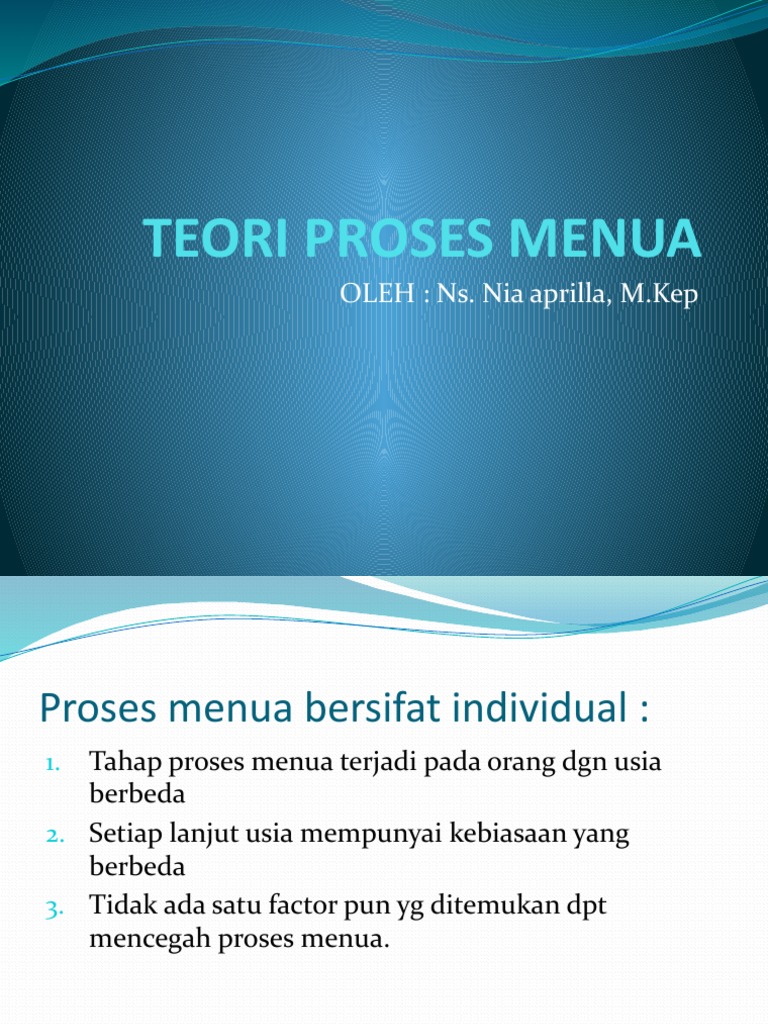 Teori Proses Menua | PDF