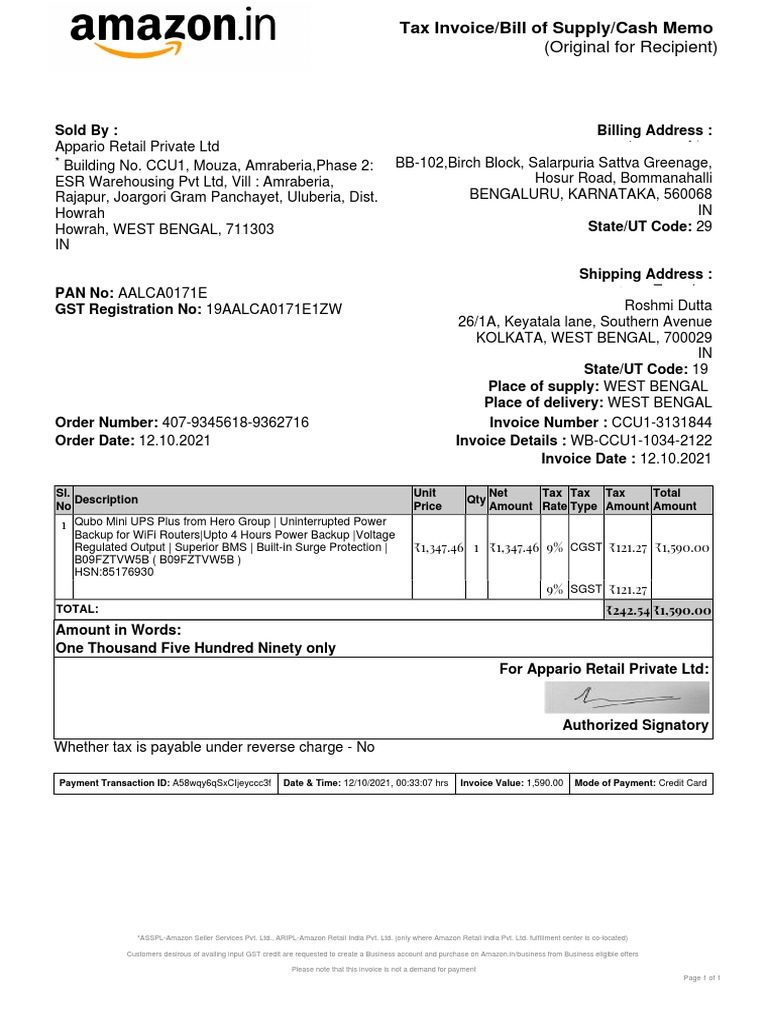 Invoice - Router UPS | PDF | Invoice | Value Added Tax