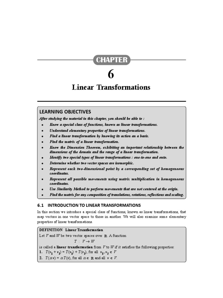 Linear Transformation | PDF | Operator (Mathematics) | Vector Space