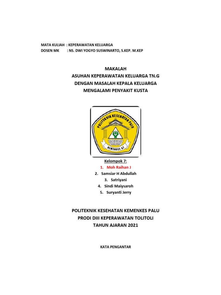 Kel 7 - Askep Keluarga TN.G Dengan Kepala Keluarga Kusta | PDF