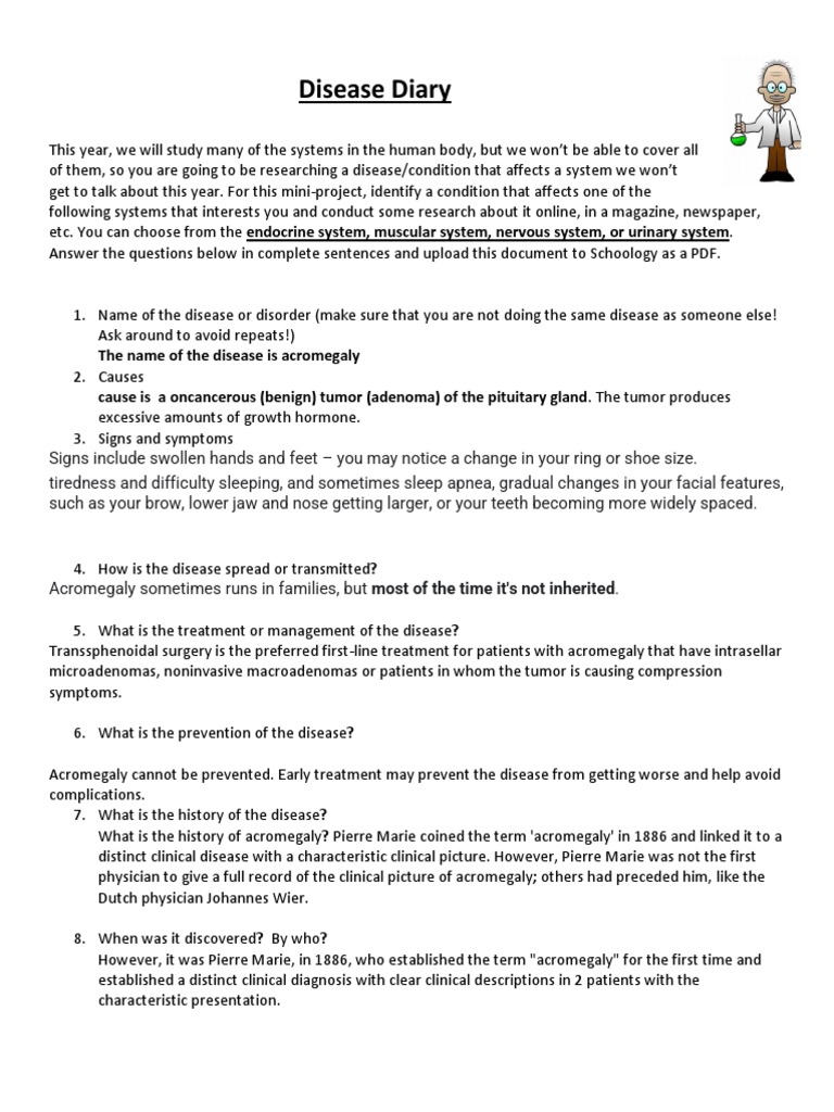 Disease Diary Template 1 | PDF | Clinical Medicine | Human Diseases And ...