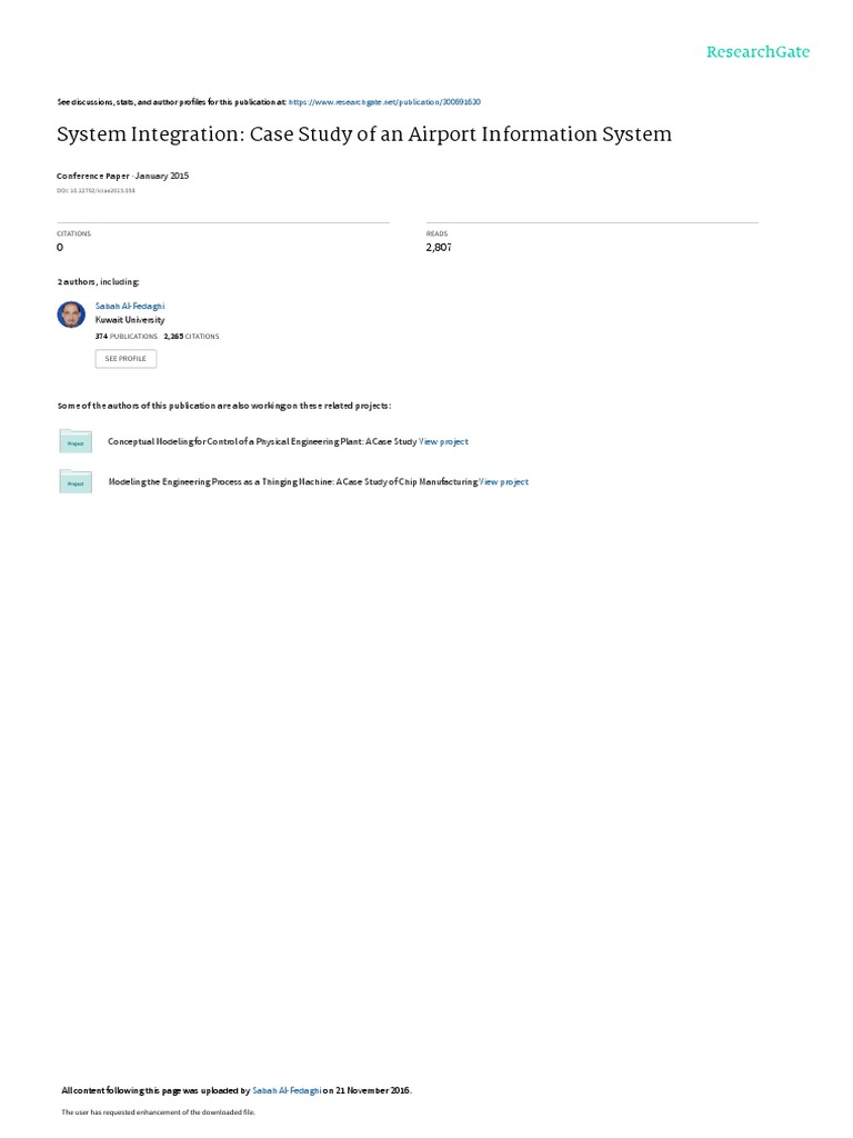 System Integration: Case Study of An Airport Information System | PDF ...