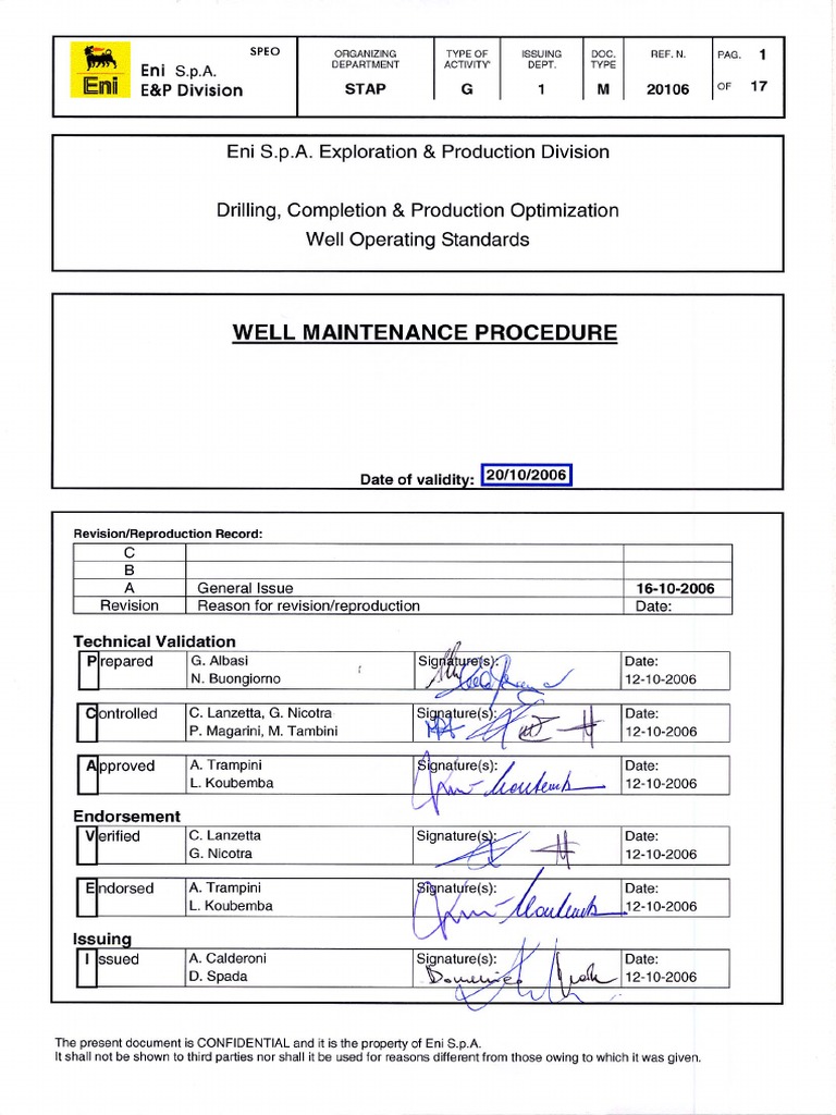 Planning and Executing Well Maintenance Activities: Procedures for ...