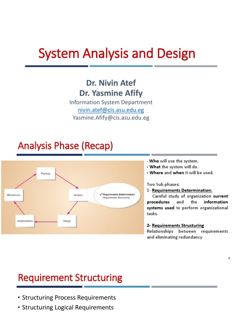 SA Lecture 5 Requirement Structuring Part 2 | PDF | Data Model ...