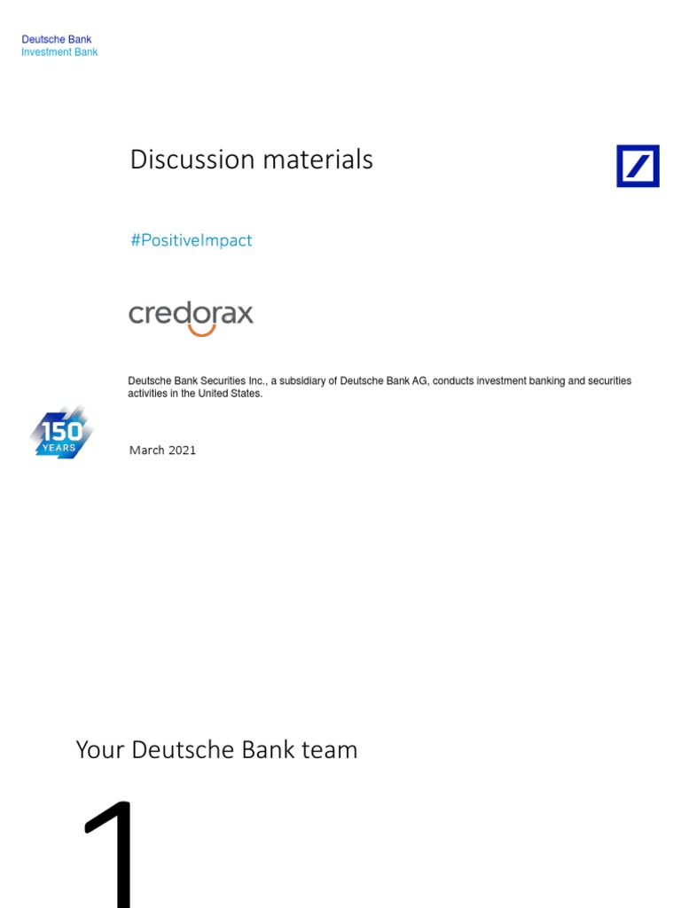 Credorax DM (Mar 2021) | PDF | Mergers And Acquisitions | Investment ...