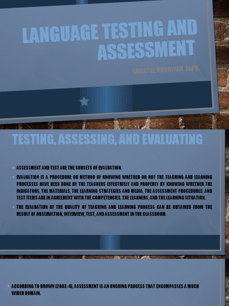 Language Testing and Assessment | PDF