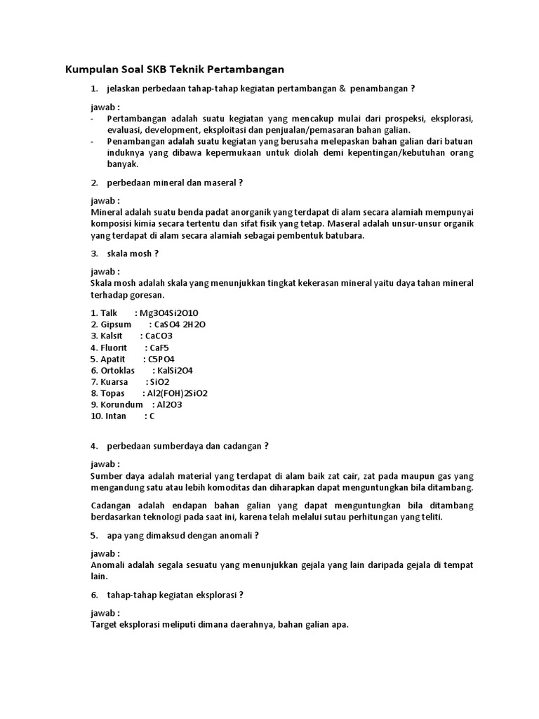 SKB Pertambangan | PDF