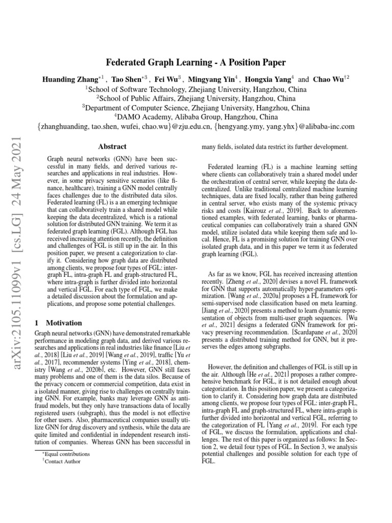 Federated Graph Learning | PDF | Graph Theory | Cognition