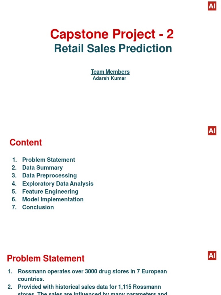 Presentation - Retail Sales Prediction | PDF | Regression Analysis ...