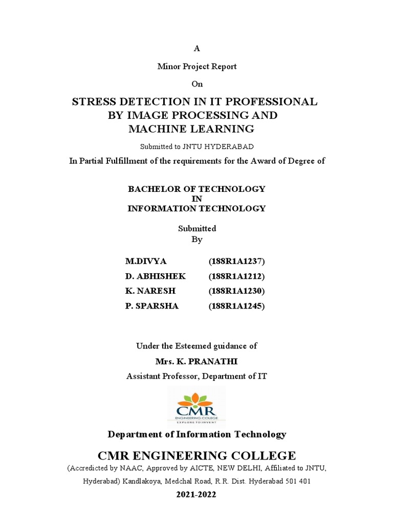 Stress Detection in It Professional by Image Processing and Machine ...