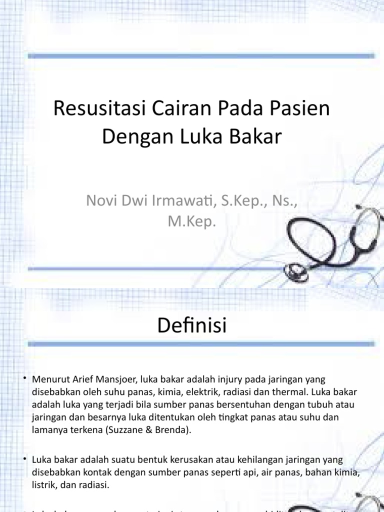 Resusitasi Cairan Pada Pasien Dengan Luka Bakar | PDF