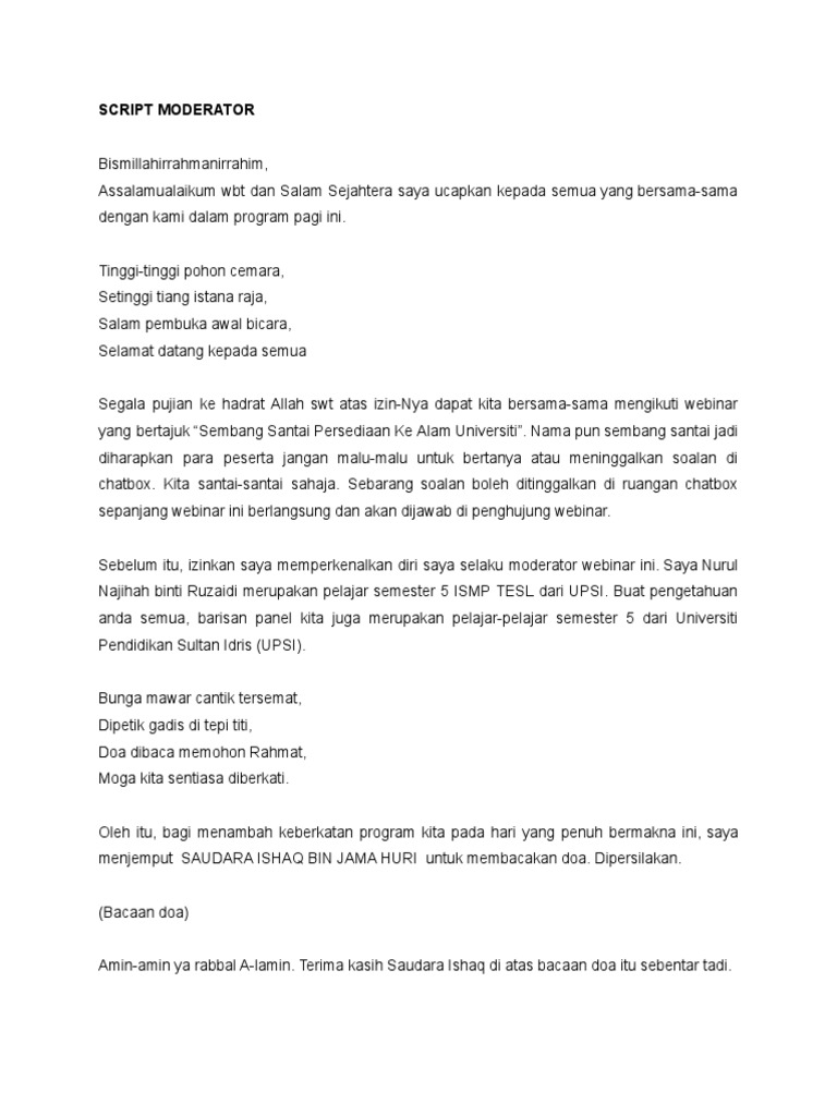 Script Moderator | PDF