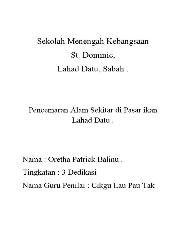 Contoh Folio Geografi Tingkatan 3 | PDF