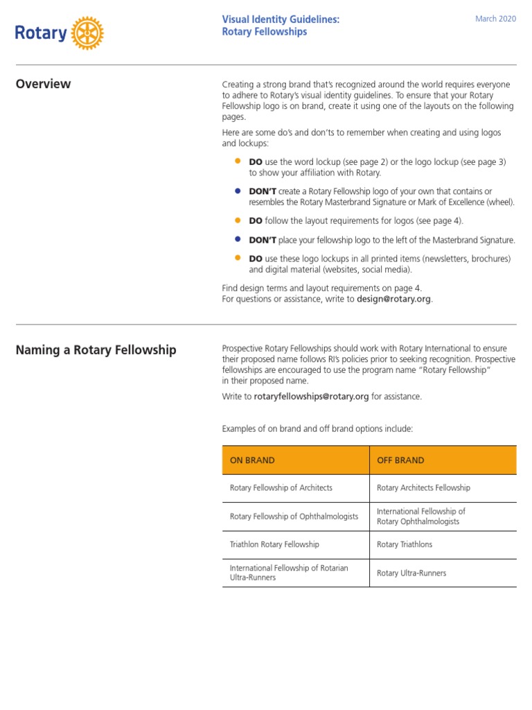 Rotary Fellowship Branding Guide | PDF | Brand | Logos