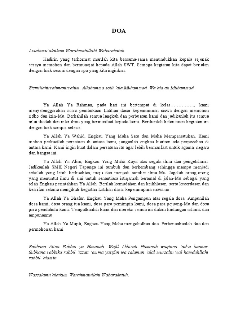 DOA Ldks | PDF | Karier & Perkembangan | Agama & Spiritualitas