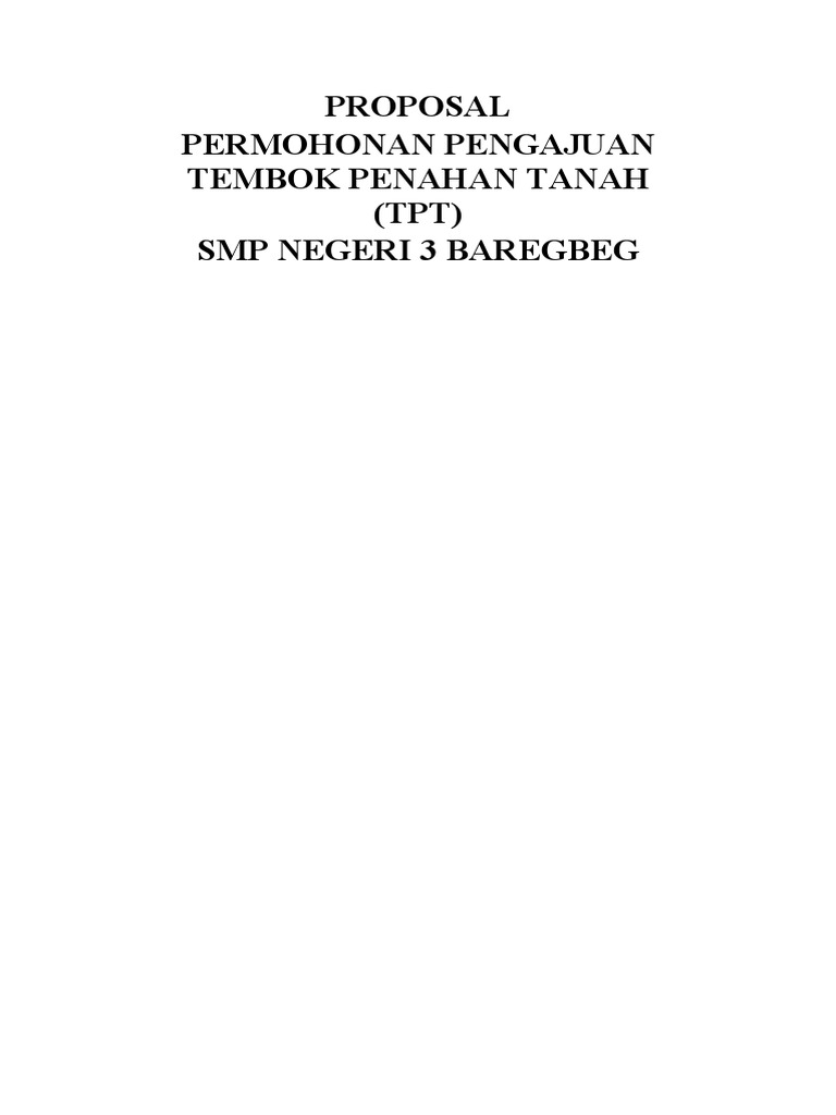 Proposal Permohonan TPT | PDF