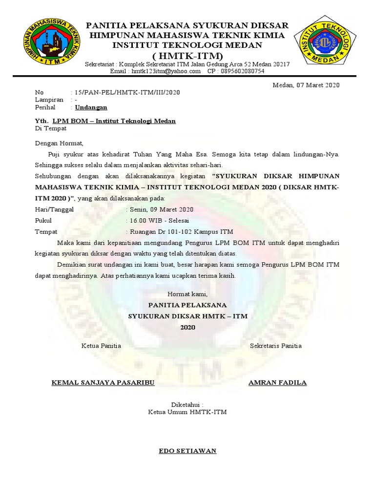 15 Undangan LPM BOM - ITM | PDF | Bisnis