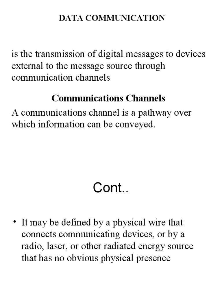 Is The Transmission of Digital Messages To Devices External To The ...