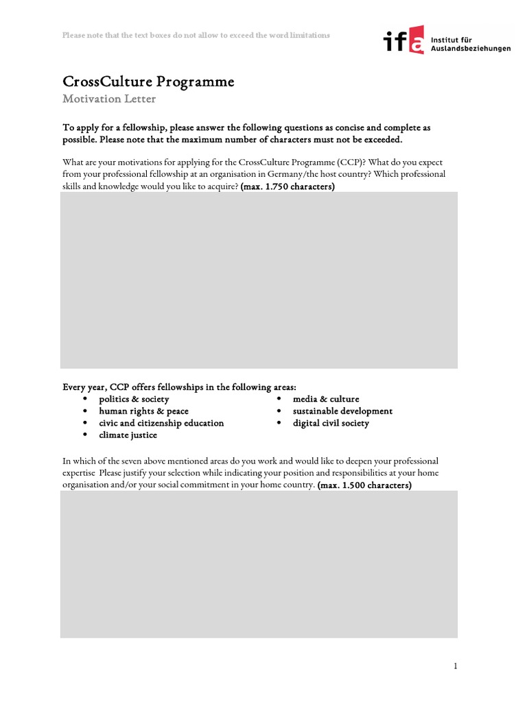 CCP Motivation Letter 2022 | PDF | Cognition