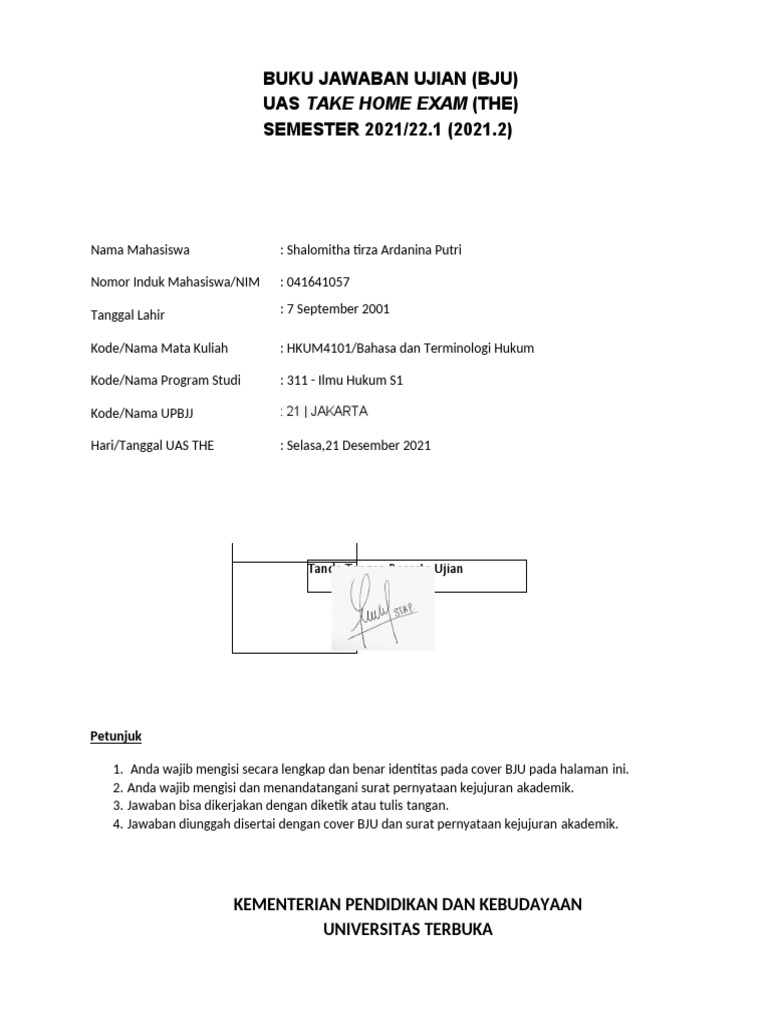 HKUM4101 - Bahasa Dan Terminologi Hukum | PDF