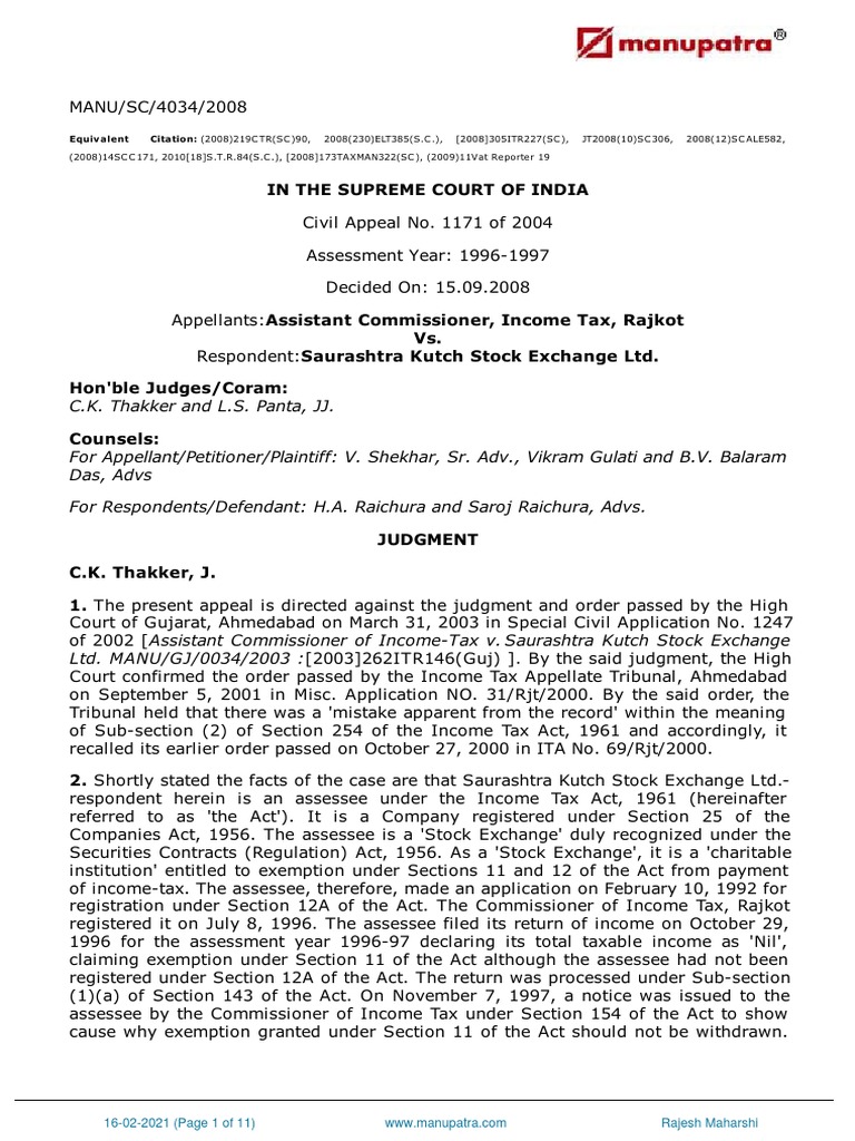 Assistant - Commissioner - Income - Tax - Rajkot - Vs ...