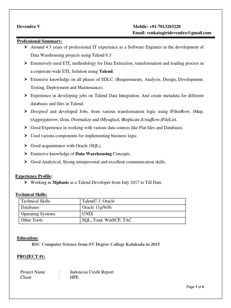 Resume Deva | PDF | Databases | Computer Data