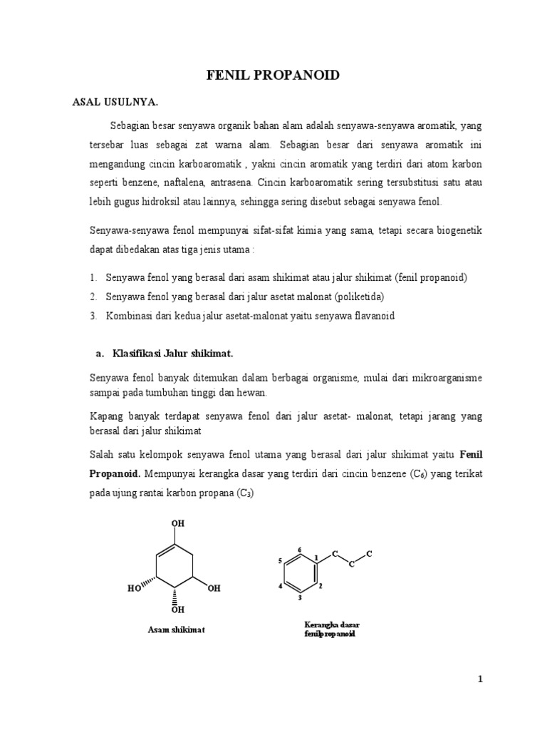 Struktur dan Biosintesis Fenil Propanoid | PDF | Sains & Matematika