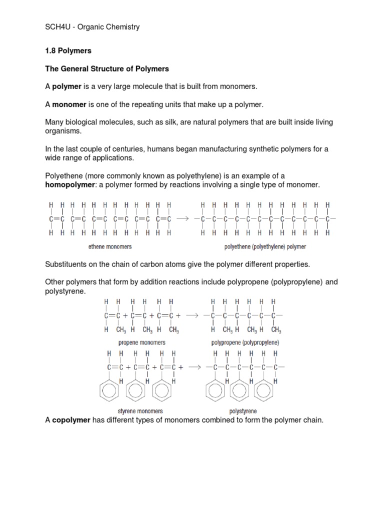 1 8 Polymers Notes | PDF | Polymers | Polyester