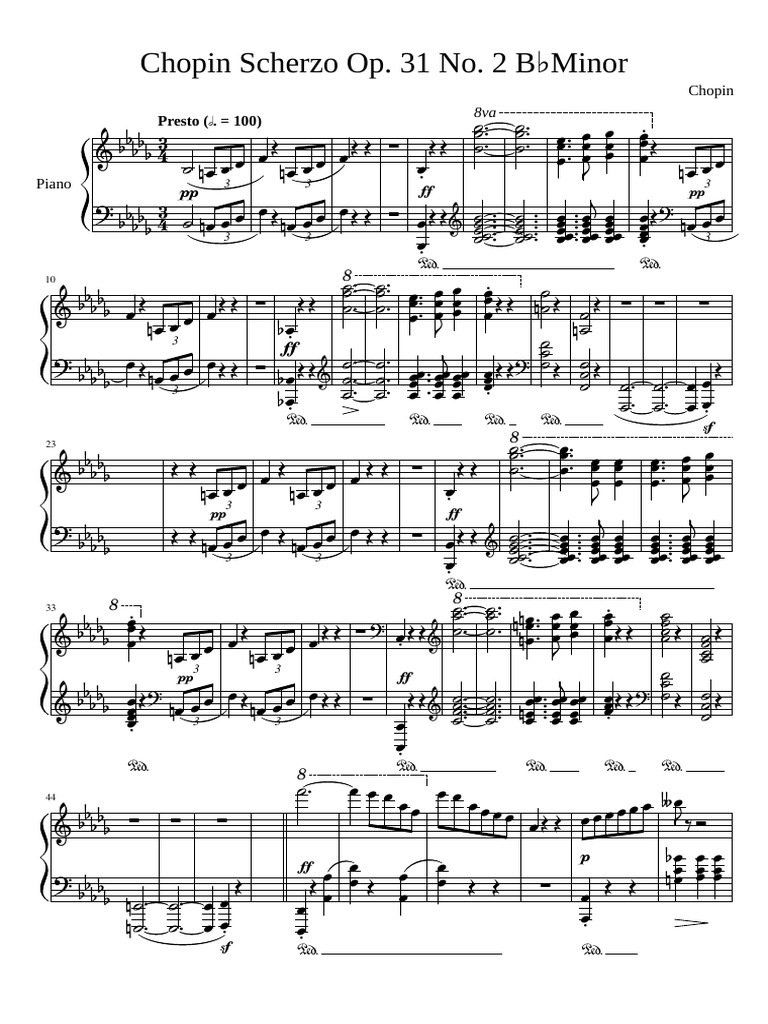 Chopin Scherzo Op. 31 No. 2 BMinor | PDF | Musical Compositions | Musical Keys