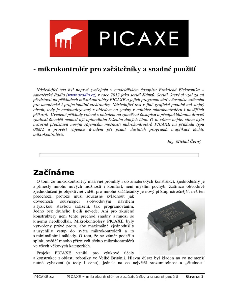 Picaxe Mikrokontrolér Pro Začátečníky A Snadné Použití PE | PDF