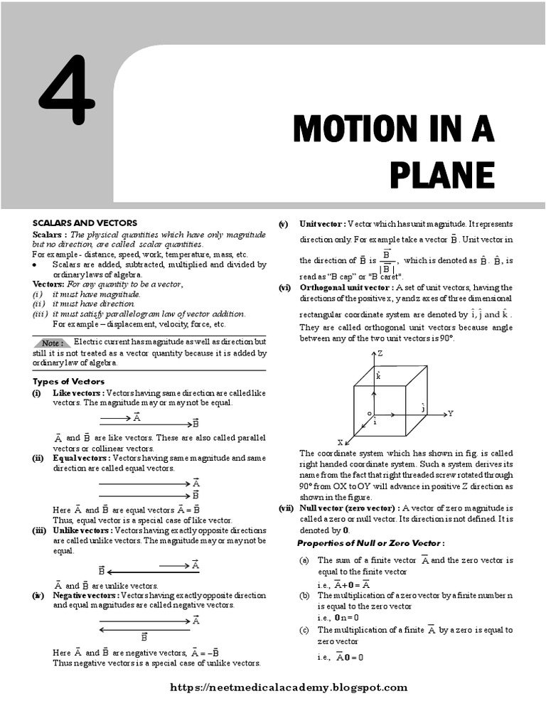 Motion in A Plane-01 | PDF | Euclidean Vector | Rotation Around A Fixed Axis